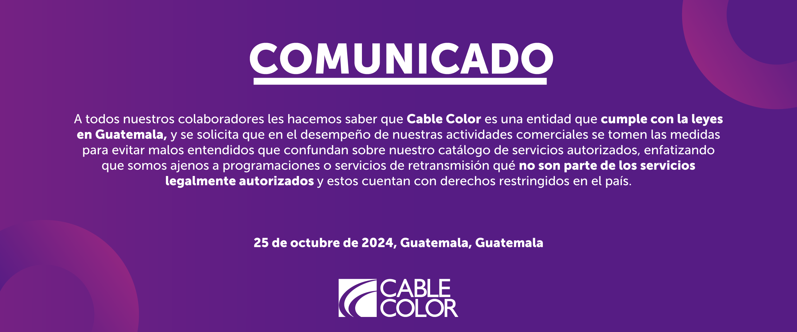 Cable Color - Guatemala