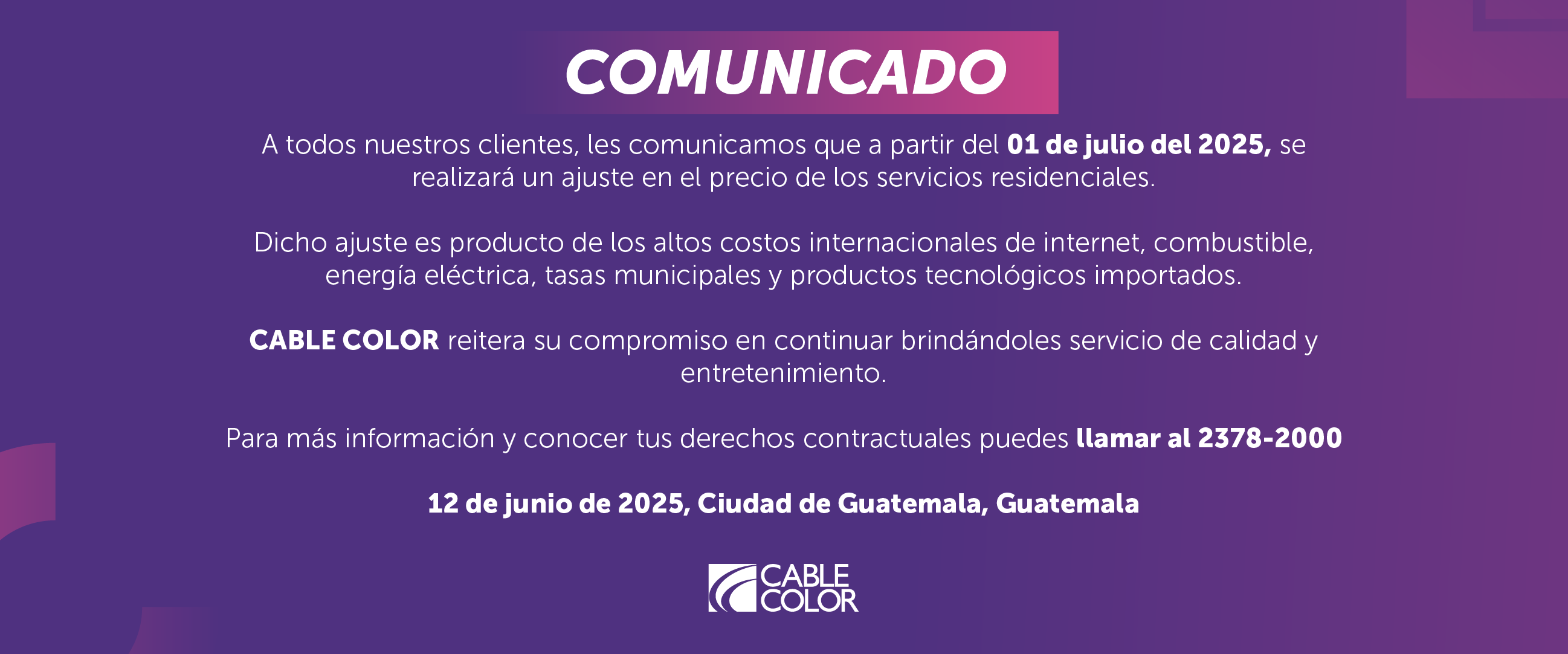 Cable Color - Guatemala